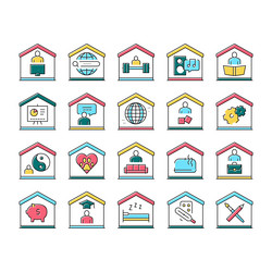 Home icons set 9 Royalty Free Vector Image - VectorStock