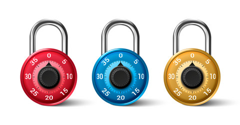 Locks realistic set Royalty Free Vector Image - VectorStock