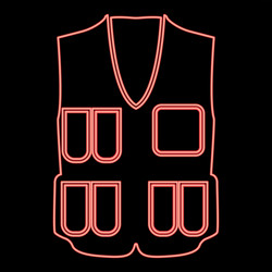 Neon bullet-proof vest flak jacket red color Vector Image