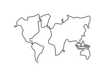 World Map Line Drawing Vector Images (over 18,000)
