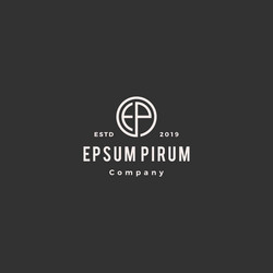 Ep letter monogram logo icon Royalty Free Vector Image