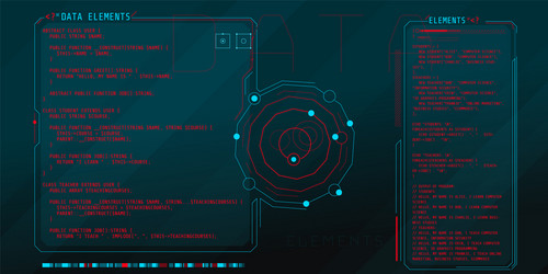 Hud interface elements with part code php Vector Image