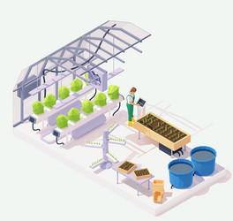 Isometric smart farm flowchart Royalty Free Vector Image