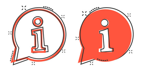 Information icon in comic style faq help cartoon Vector Image