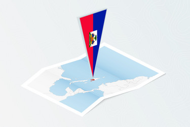 Map of haiti with the flag of haiti Royalty Free Vector