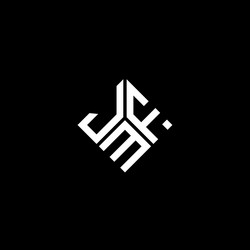 Jmf letter logo design on black background Vector Image