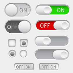 Toggle switch buttons set Royalty Free Vector Image