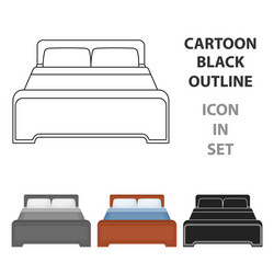Bed icon in cartoon style isolated on white Vector Image