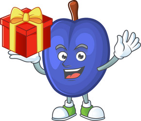 Santa fruits prune character on white background Vector Image