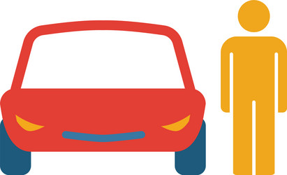 Car driver icon in flat style design Royalty Free Vector