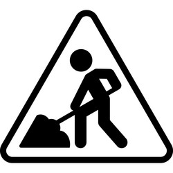 Construction ahead sign icon traffic sign Vector Image