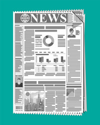 Daily newspaper in color and black white Vector Image