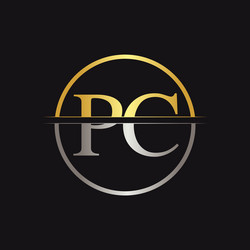 Initial monogram letter pc logo design template Vector Image