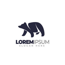 Moon bear logo template design Royalty Free Vector Image