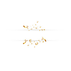 Blank banner with color confetti isolated on white