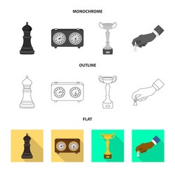 Design of checkmate and thin logo Royalty Free Vector Image