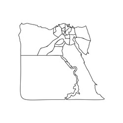 Egypt simple map with icons Royalty Free Vector Image