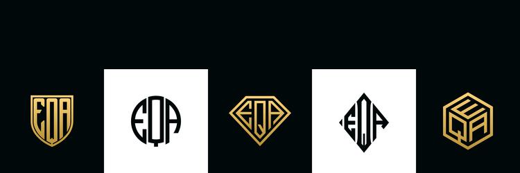 Initial letters ega logo designs bundle Royalty Free Vector