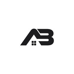 Letter ab arrow triangle geometric line logo Vector Image