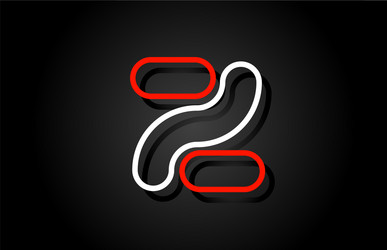 Red black line z alphabet letter logo icon Vector Image
