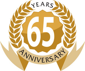 65 years anniversary celebration card Royalty Free Vector