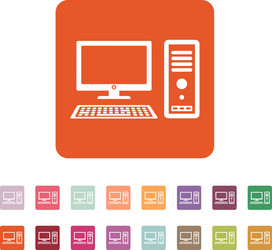 Computer icon pc symbol flat Royalty Free Vector Image