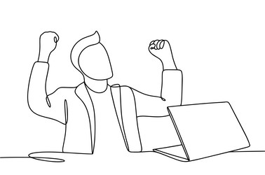 Man programmer one line Royalty Free Vector Image