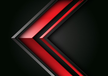 Abstract red arrow 3d direction on dark grey Vector Image