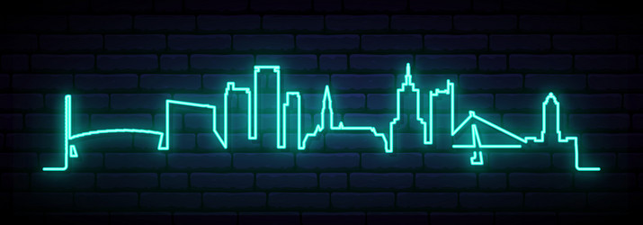 Helsinki skyline silhouette with reflection Vector Image