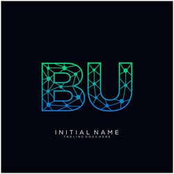 Bu initial logo with colorful circle template Vector Image