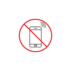 No phone line icon prohibition sign forbidden Vector Image