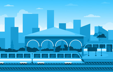 Railway public transport commuter metro train Vector Image