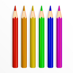 Set of realistic rainbow colored pencils isolated Vector Image