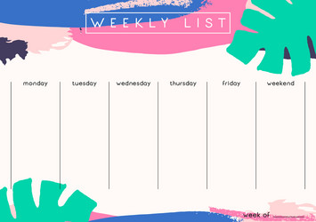Weekly planner Royalty Free Vector Image - VectorStock