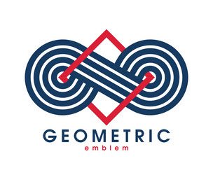Abstract geometric infinity shaped logo isolated Vector Image