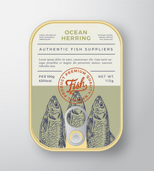 Canned fish label template abstract Royalty Free Vector