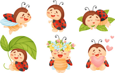 Ladybug Cartoon Sleeping Vector Images (60)