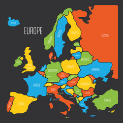 Simplified smooth map europe Royalty Free Vector Image