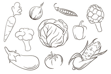 Vegetables Line Art Vector Images (over 33,000)