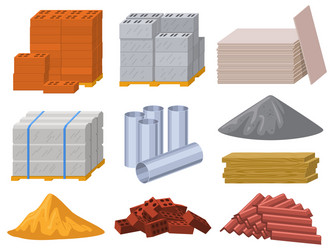 Building materials heaps construction material Vector Image