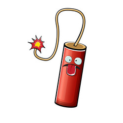 Cartoon burning dynamite characters isolated Vector Image