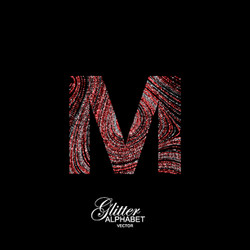 Silver grey metallic letter m logo design Vector Image