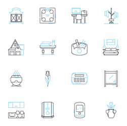 Houses linear icons set cozy spacious modern Vector Image