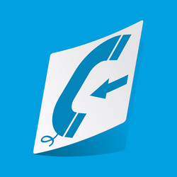 Monochrome incoming call sticker Royalty Free Vector Image