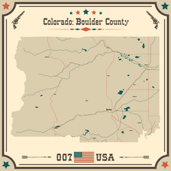 Large and detailed map of boulder county Vector Image