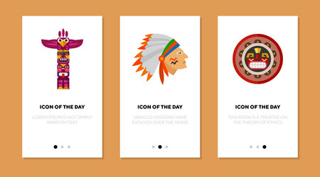 Native americans circle totem flat icon Royalty Free Vector