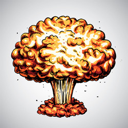 Nuclear explosion cartoon Royalty Free Vector Image