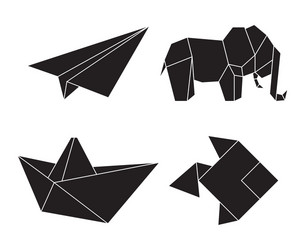 Japan origami art bird Royalty Free Vector Image