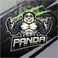 Panda shield logo design Royalty Free Vector Image