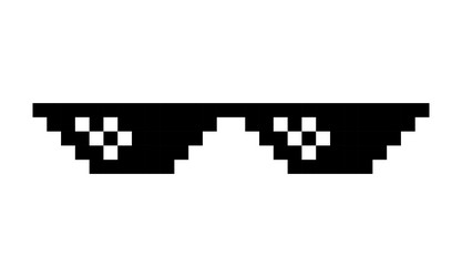 Pixel glasses meme like a boss meme pixelation Vector Image